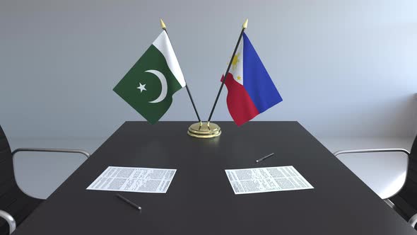 Flags of Pakistan and Philippines and Papers, Motion Graphics | VideoHive