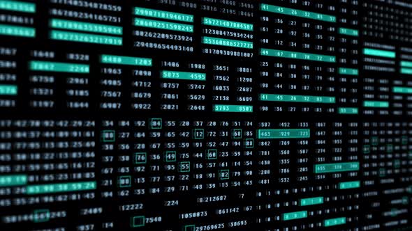 Number Digital Data Selection Futuristic Depth of Field Display, Motion ...