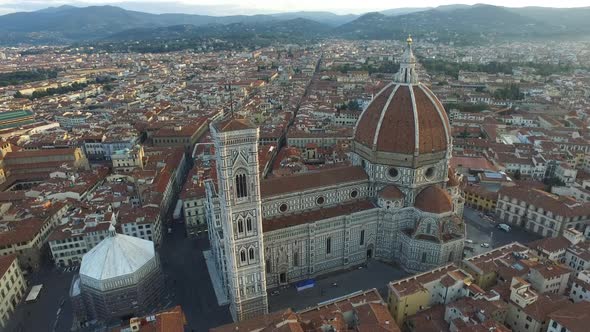 Aerial view of a cathedral in a city center, Stock Footage | VideoHive
