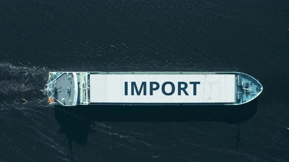 IMPORT Text on a Cargo Ship, Stock Footage | VideoHive