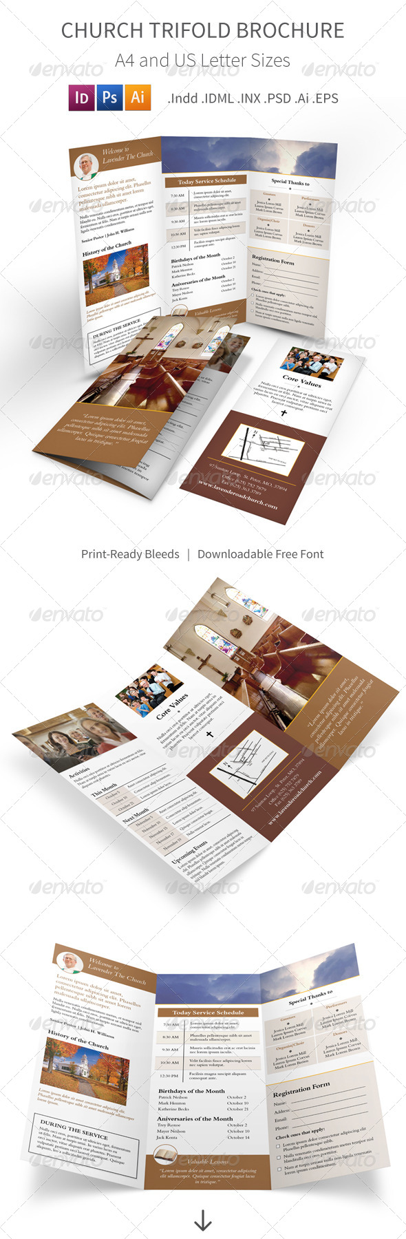 Church Trifold Brochure by Mike_pantone | GraphicRiver