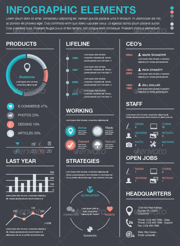 Minimal Business Infographics Vector Elements Set by MPFphotography