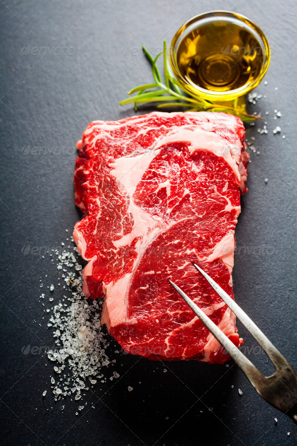 Raw beef steak Stock Photo by klenova | PhotoDune