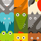 Flat Childish Rectangular Animals Set, Vectors | GraphicRiver