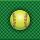Vector Softball on a Green Checkered Background, Vectors | GraphicRiver