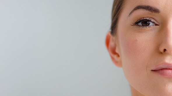 Half Face of Beautiful Woman Smiling, Stock Footage | VideoHive