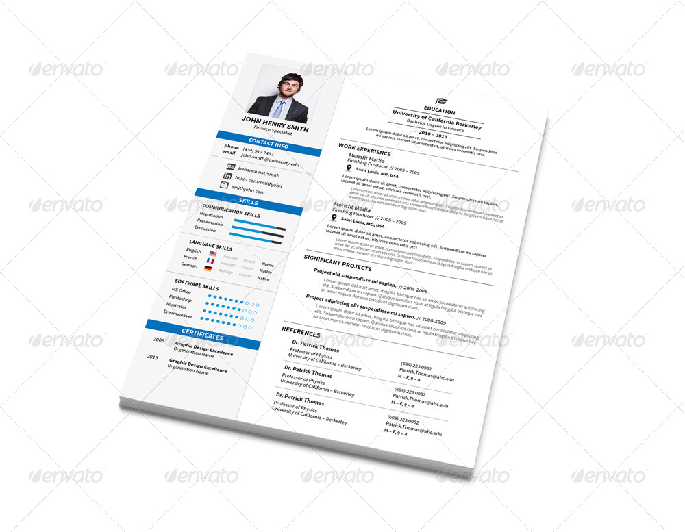 Resume and Cover Letter – A4 and Letter Sizes, Print Templates ...