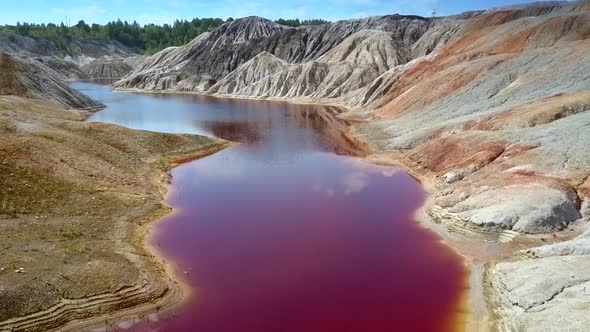 Water at Bottom of Quarry Ravine with Steep Slopes, Stock Footage ...