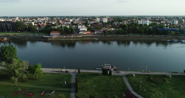 Aerial view of Drava river in Osijek, Croatia., Stock Footage | VideoHive