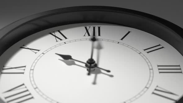 Latin Clock Face in Time Lapse on White Wall, Stock Footage | VideoHive