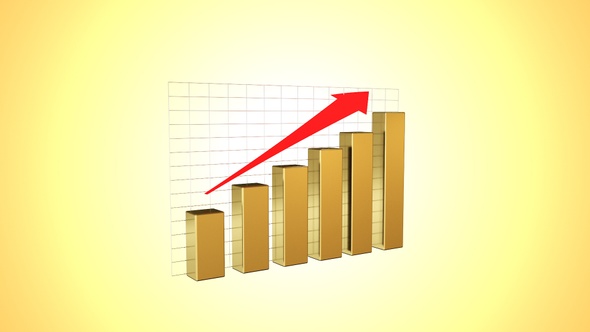 Rising Bar Chart Golden, Motion Graphics | VideoHive