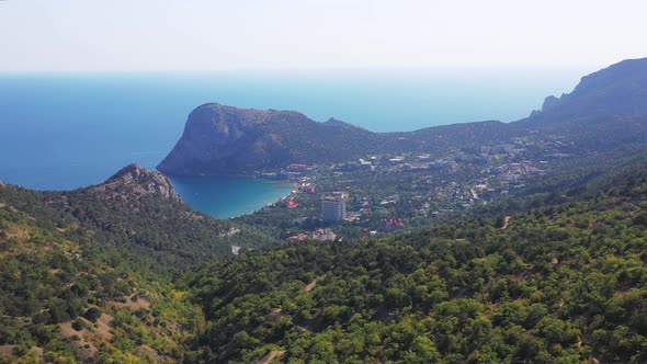 Beautiful Crimea Nature with Mountains and Forests, the Bay and the ...