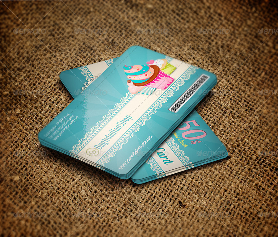 Cake Shop Voucher Gift Card Template, Print Templates | GraphicRiver