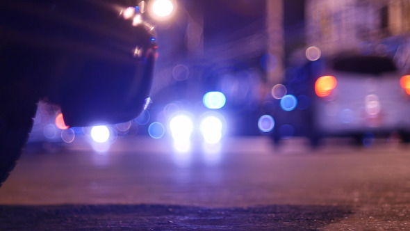 Car Light At The Night, Stock Footage | VideoHive