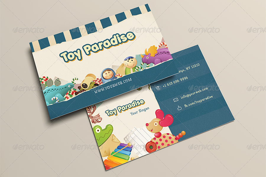 Kid Toy Paradise Business Card, Print Templates | GraphicRiver