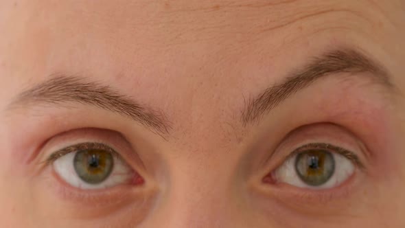 Young Woman Moves Her Eyebrows, Stock Footage | VideoHive