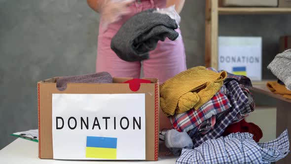 Donation Box with Humanitarian Aid with Things for Ukrainian Refugees ...
