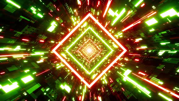 VJ Neon Light Beam Disco Background Loop 4K by shnfilm | VideoHive