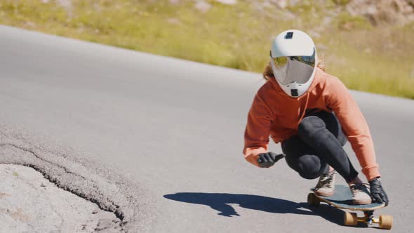 Cinematic downhill longboard session, Stock Footage | VideoHive
