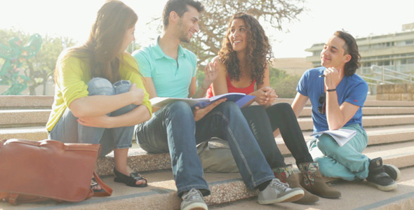 Collegiate Group Mates, Stock Footage | VideoHive