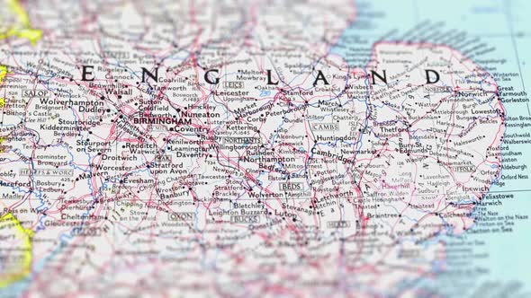 England Paper Map Slider Shot, Stock Footage | VideoHive
