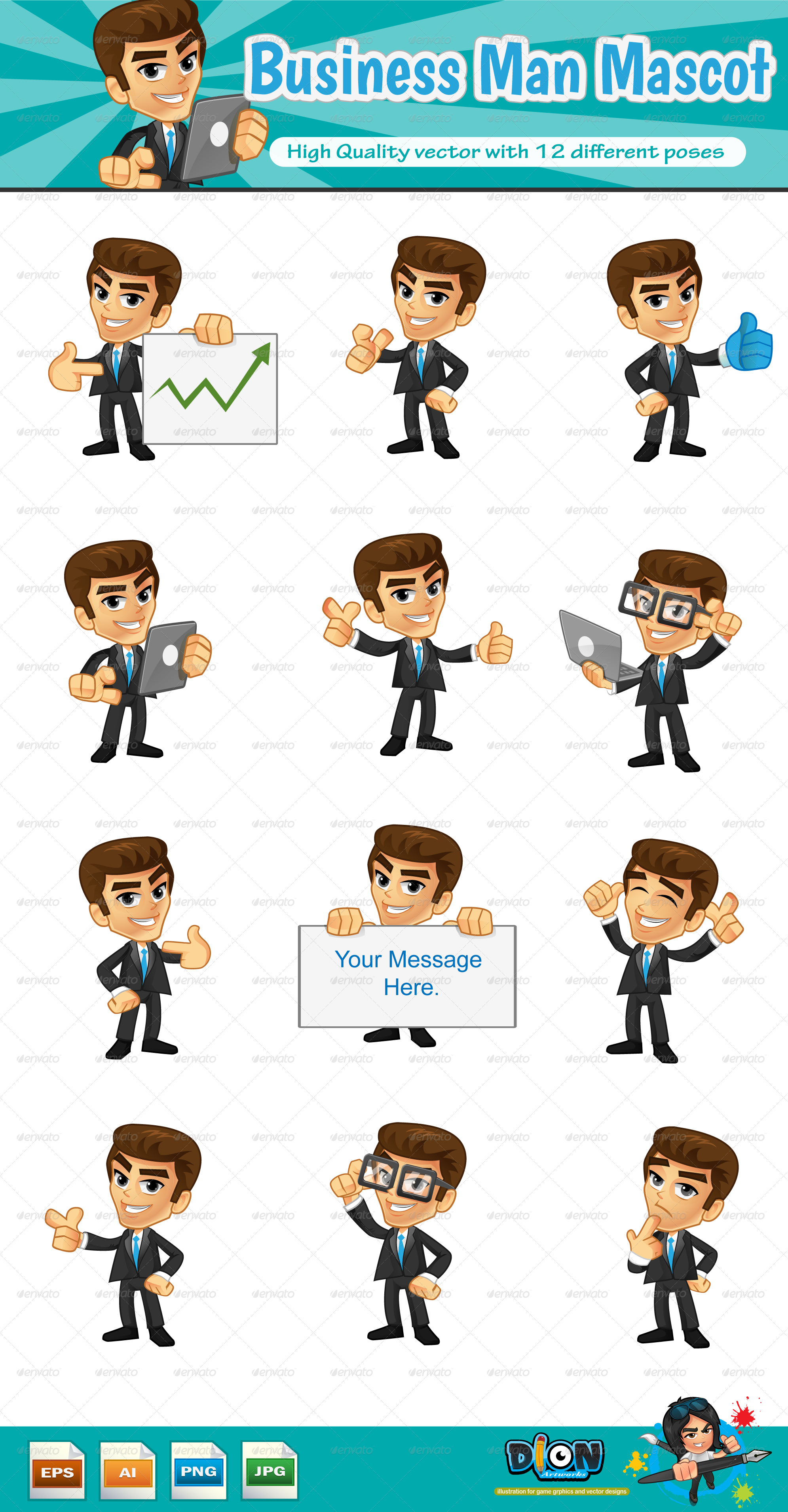 Business Man Mascot, Vectors | GraphicRiver