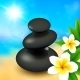 Spa Rocks with Flowers on Summer Background, Vectors | GraphicRiver