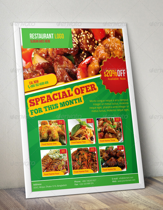 Restaurant Flyer, Print Templates | GraphicRiver