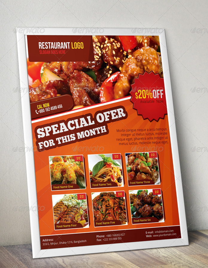 Restaurant Flyer, Print Templates | GraphicRiver