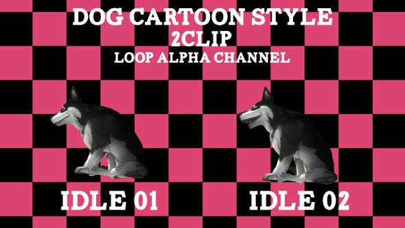 Dog Idle 2CLip Cartoon Style, Motion Graphics | VideoHive