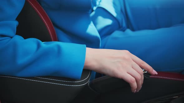 Close Up Woman Tapping Her Finger on the Handbrake, Stock Footage ...