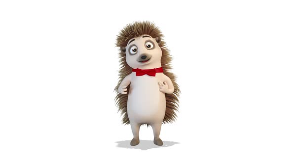 Hedgehog Talking on White Background, Motion Graphics | VideoHive
