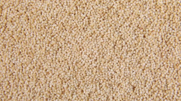 Rotation macro natural dried amaranth seeds, top view,, Stock Footage