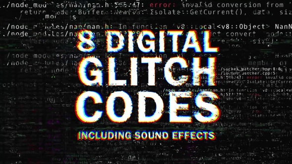 8 Digital Glitch Codes, Motion Graphics | VideoHive