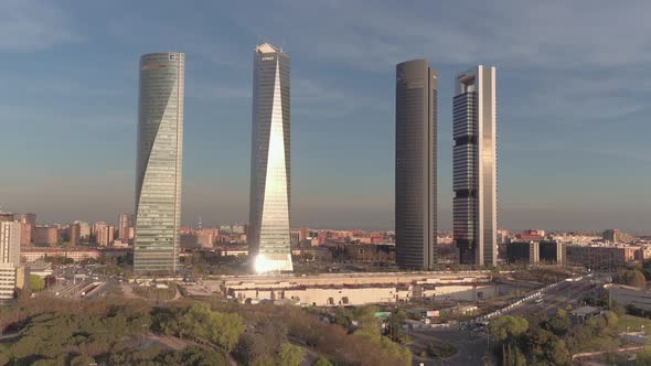 Aerial view of Cuatro Torres Business Area, Stock Footage | VideoHive