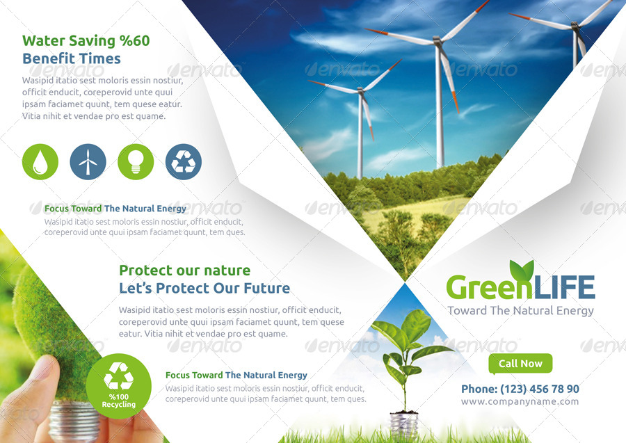 Green Energy Tri-Fold Templates, Print Templates | GraphicRiver