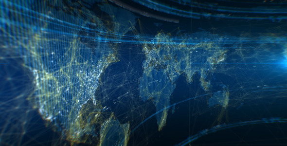 World Map Blue, Motion Graphics | VideoHive