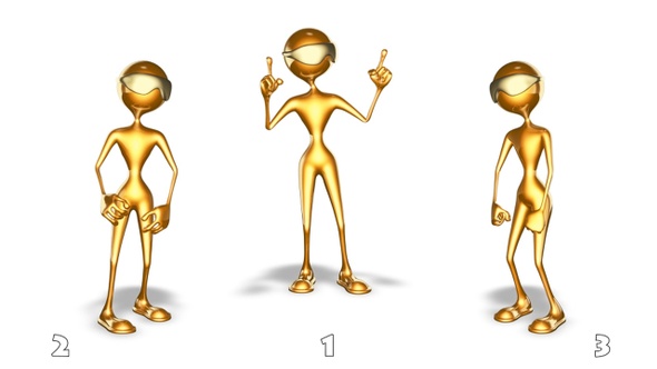 Gold Man 3D Character - Cartoon Dance (3 Pack), Motion Graphics | VideoHive