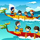 Kids in a Boat Race, Vectors | GraphicRiver