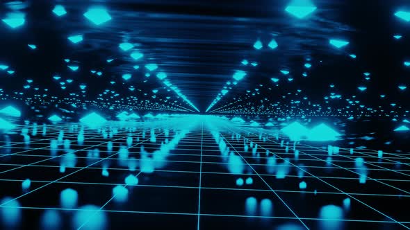 Flying in Digital Wireframe, Motion Graphics | VideoHive