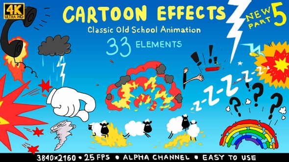 Classic Cartoon 2D Effects (33 Elements), Motion Graphics | VideoHive