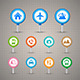 Map Pins with Transportation Icons Set, Vectors | GraphicRiver