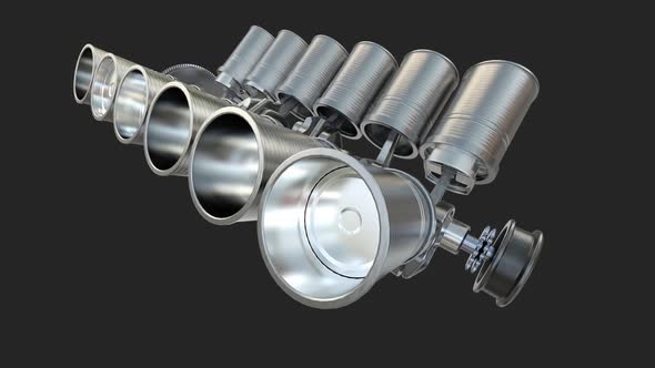 Engine Pistons V12, Motion Graphics | VideoHive