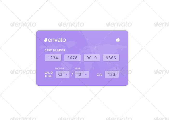 Credit Card 8 Color Forms, Web Elements | GraphicRiver