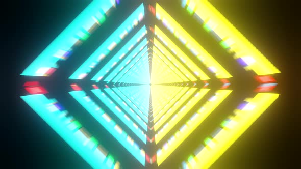 Square Tunnel Light 3D Render, Motion Graphics | VideoHive