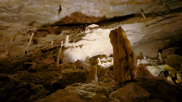 View Inside of Underground Cave Concept of Adventure and Speleology ...