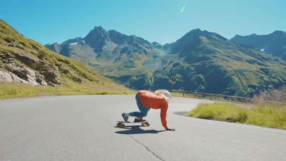 Cinematic downhill longboard session, Stock Footage | VideoHive