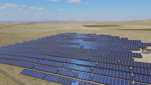 Solar power panels in desert landscape for producing of green ...
