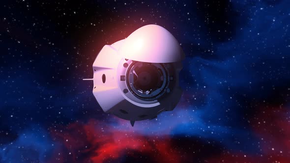 Commercial Spacecraft Opens Docking Hatch In Outer Space, Motion Graphics