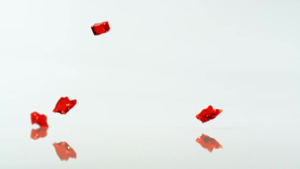 Jello falling on the floor and bouncing, Slow Motion, Stock Footage